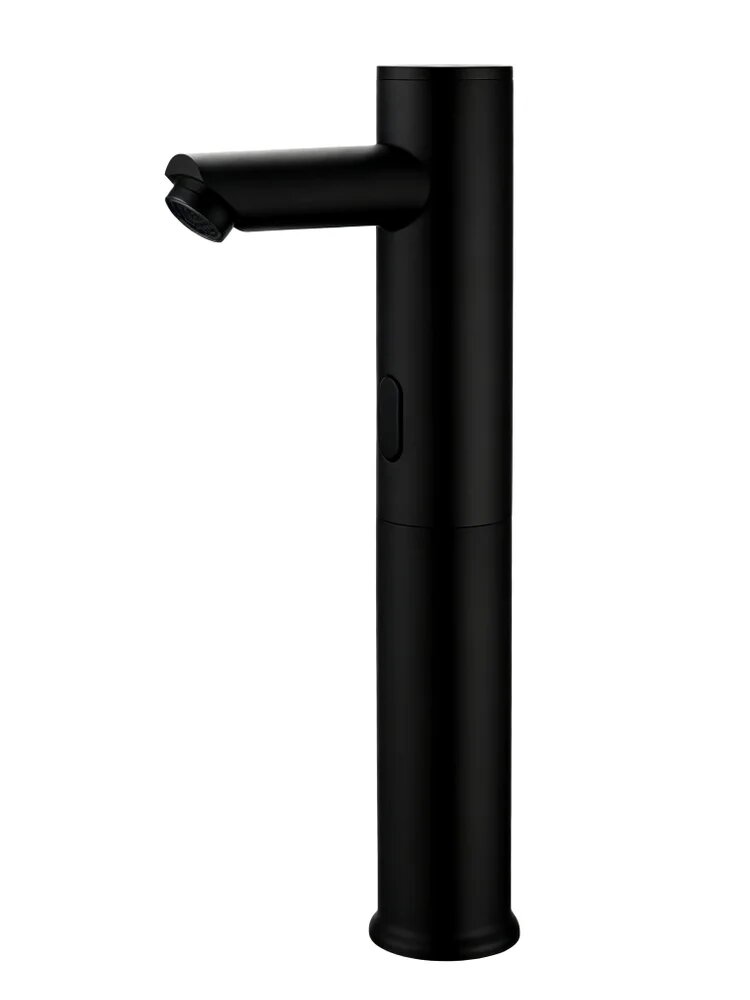 Смеситель для раковины SantiLine Photocell SL-9026MB сенсорный, черный, матовый, кран для ванной в раковину, из латуни, с функцией экономии расхода, для инвалидов