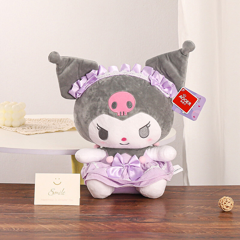 Плюшевая кукла Sanrio Kuromi в костюме горничной, 30 см, официальный лицензированный подарок для детей