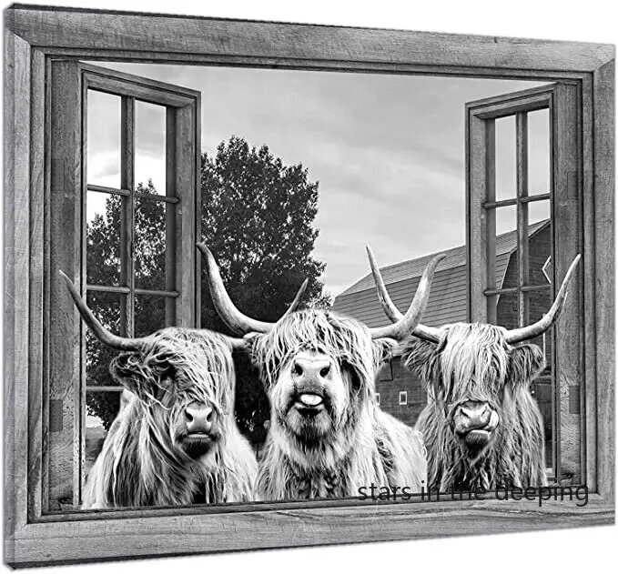 Художественные Постеры В Стиле Ретро С Изображением Сельскохозяйственных Животных - Горная Корова, Свинья, Лошадь