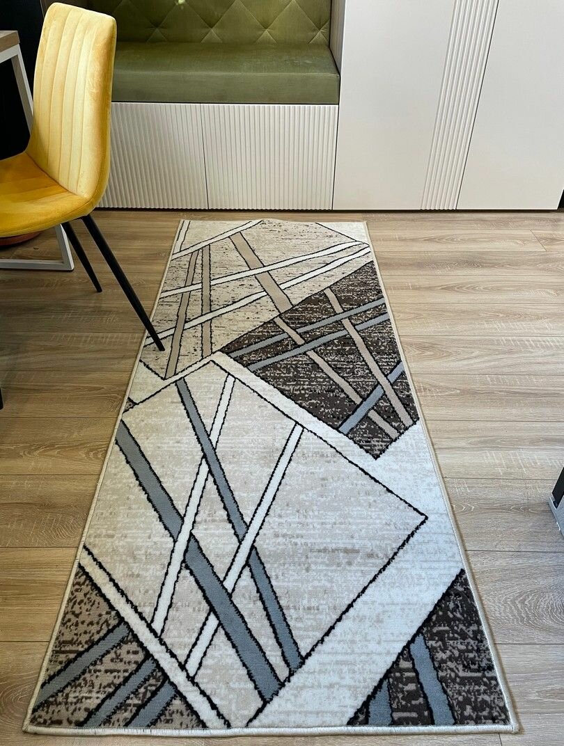 Ковровая дорожка STAR CARPET 80*150 см Sierra, геометрический принт, бежевая