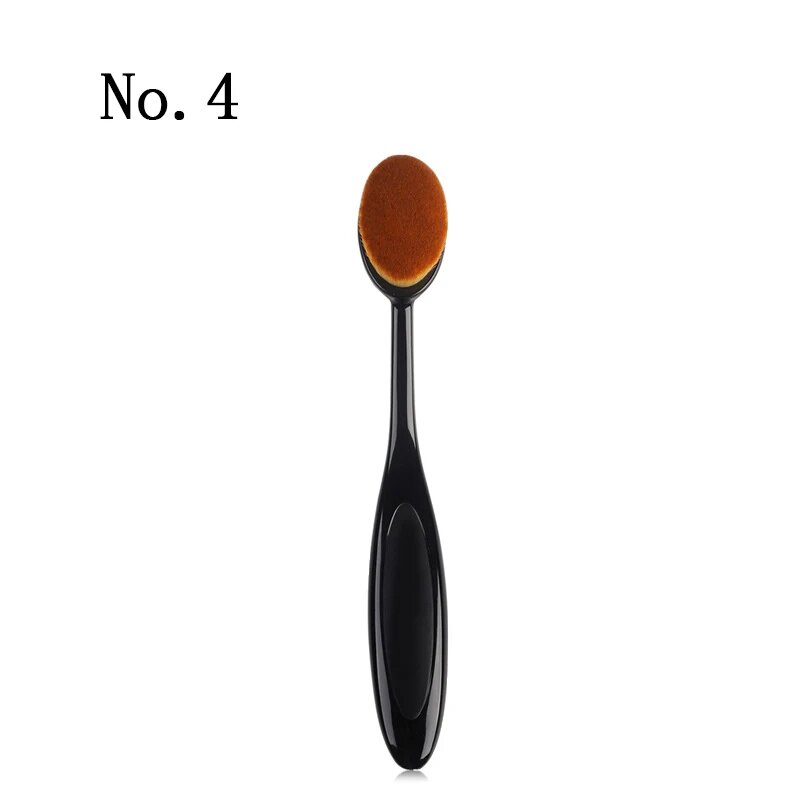Кисть для макияжа овальная черная, No. 4