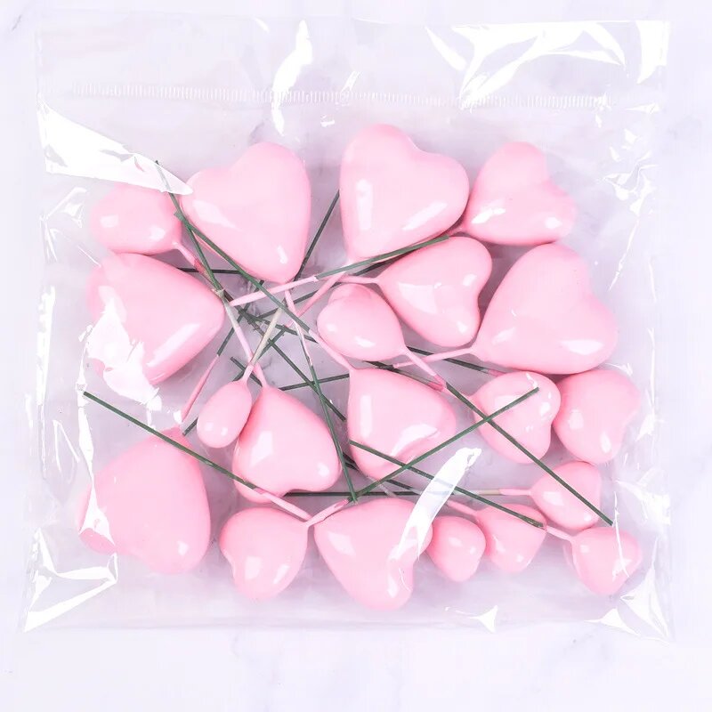 Розовые сердечки для торта MOONBIFFY, 20 шт, AF