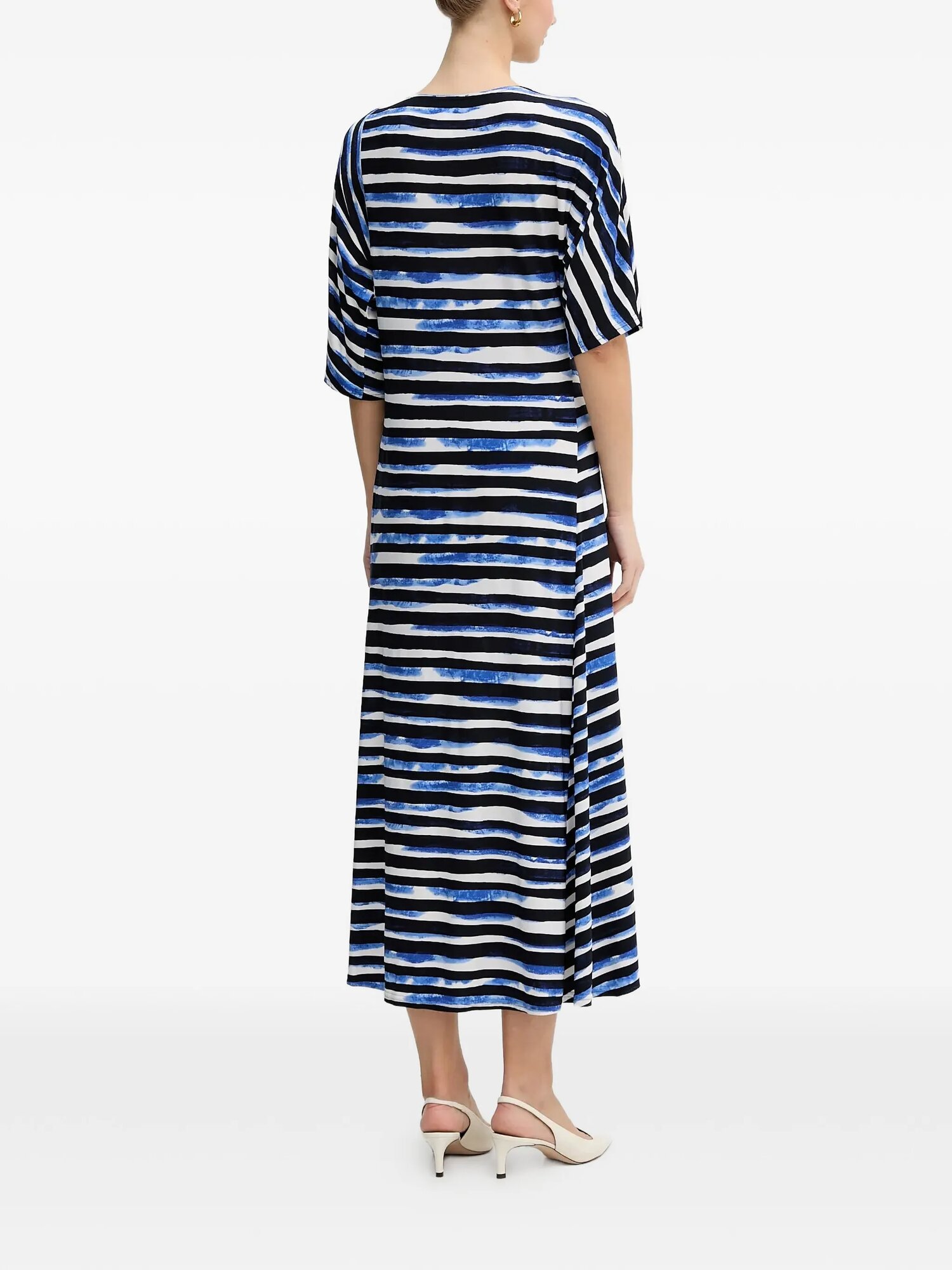 Платье Joseph Ribkoff Striped midi dress, размер 42, бежевый/белый — фото 1