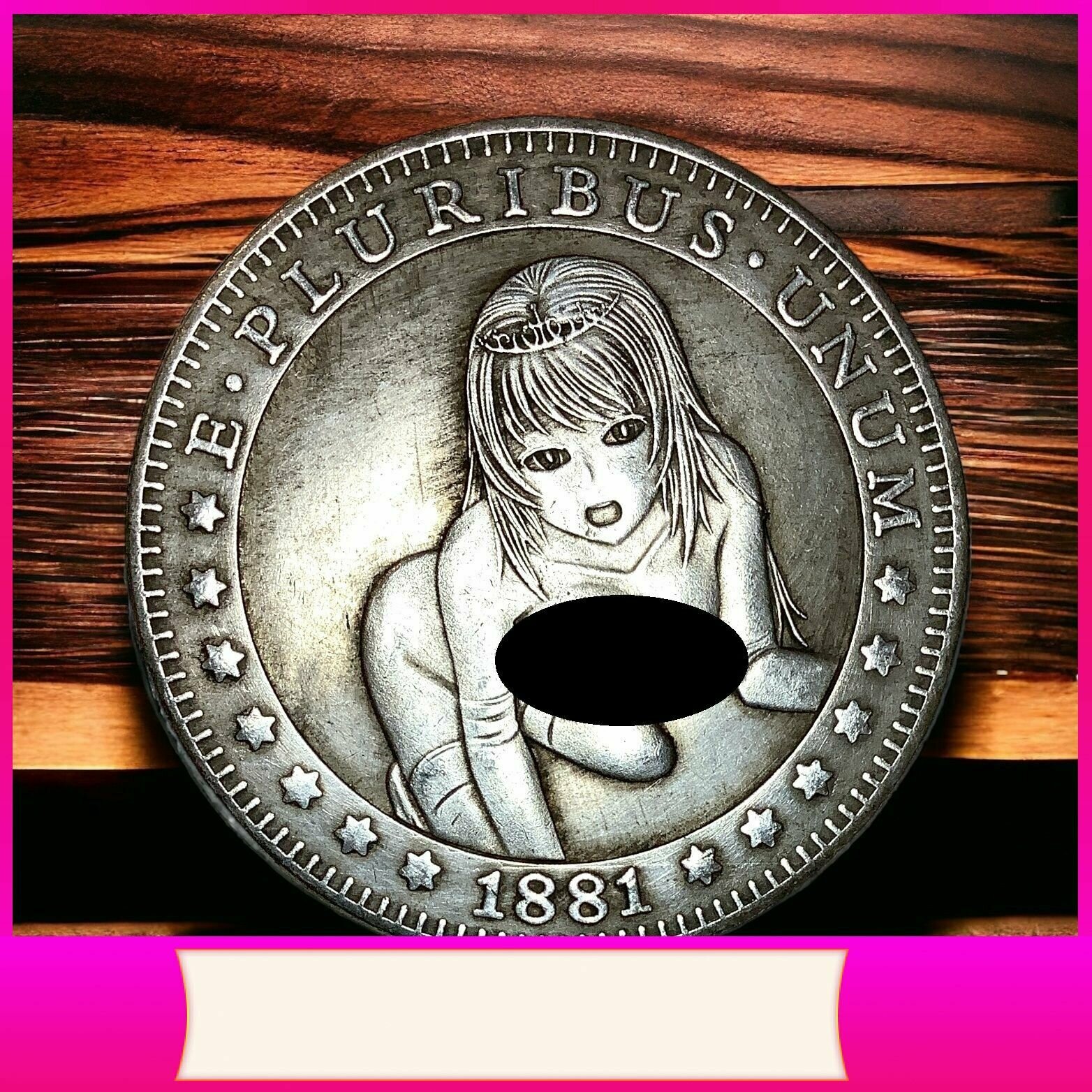 Монета США 1 доллар 1881 года. История любви. Девочки ню, аниме. Эротика, камасутра. Серебрение