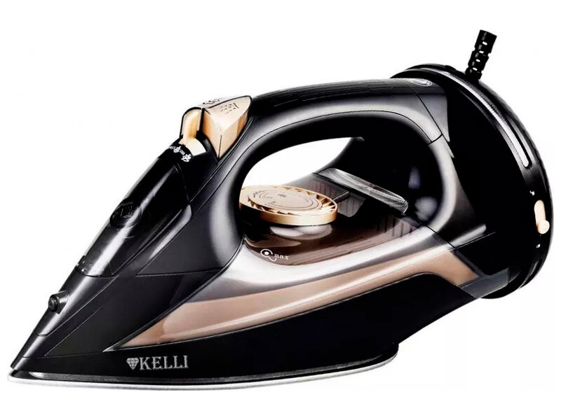 Утюг паровой Kelli KL-1655, черный, беспроводной