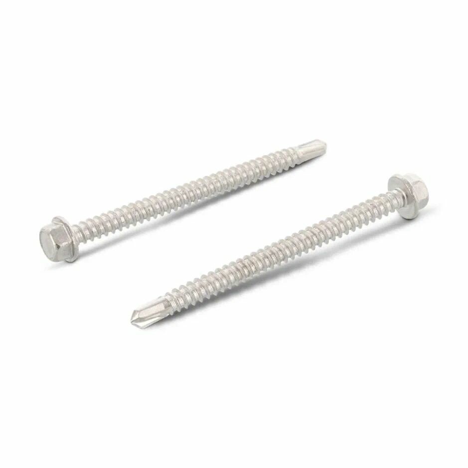 Саморез, DIN7504 тип K M6,3x32 мм A2, нержавеющий, шестигранная голова с буром, 10 шт