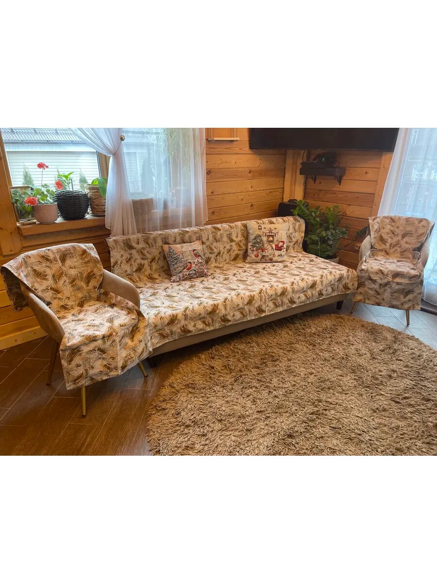 Дивандеки, накидки, комплект на диван и 2 кресла, гобелен