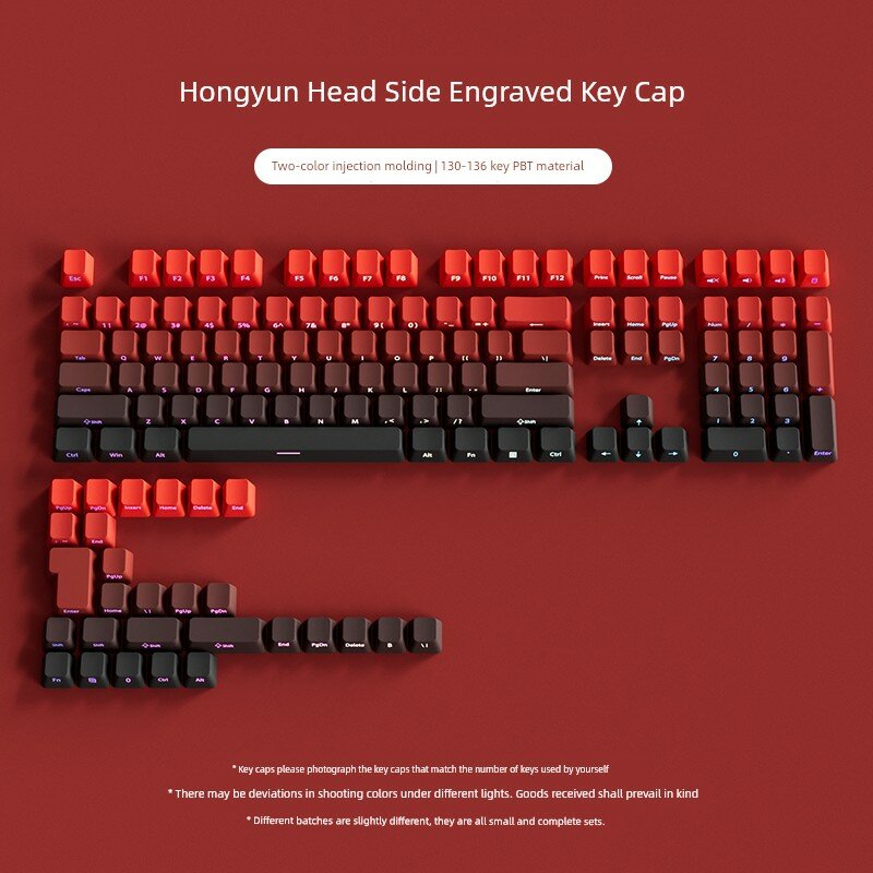 Фиолетовые кейкапы Qi Donglai PBT с градиентным полупрозрачным эффектом и боковой гравировкой, тема «фиолет», для