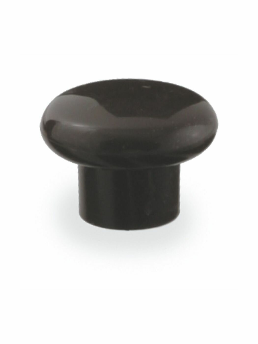 Ручка мебельная кнопка пластиковая AKS "PK01/K1", цвет черный матовый