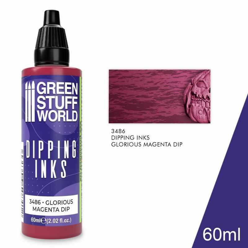 Краска акриловая 3486 цвет Glorius Magenta Dip, 60 мл, Dipping Inks, Green Stuff World