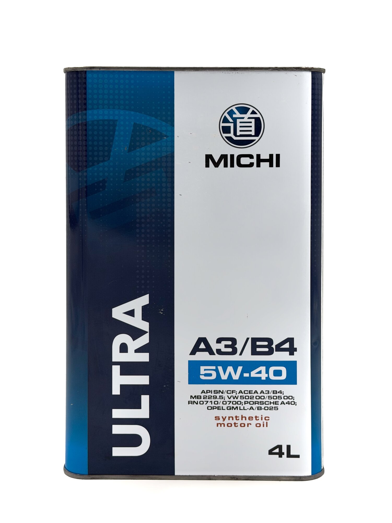 Масло моторное Michi Ultra A3/B4 5W-40, 4 литра, синтетическое
