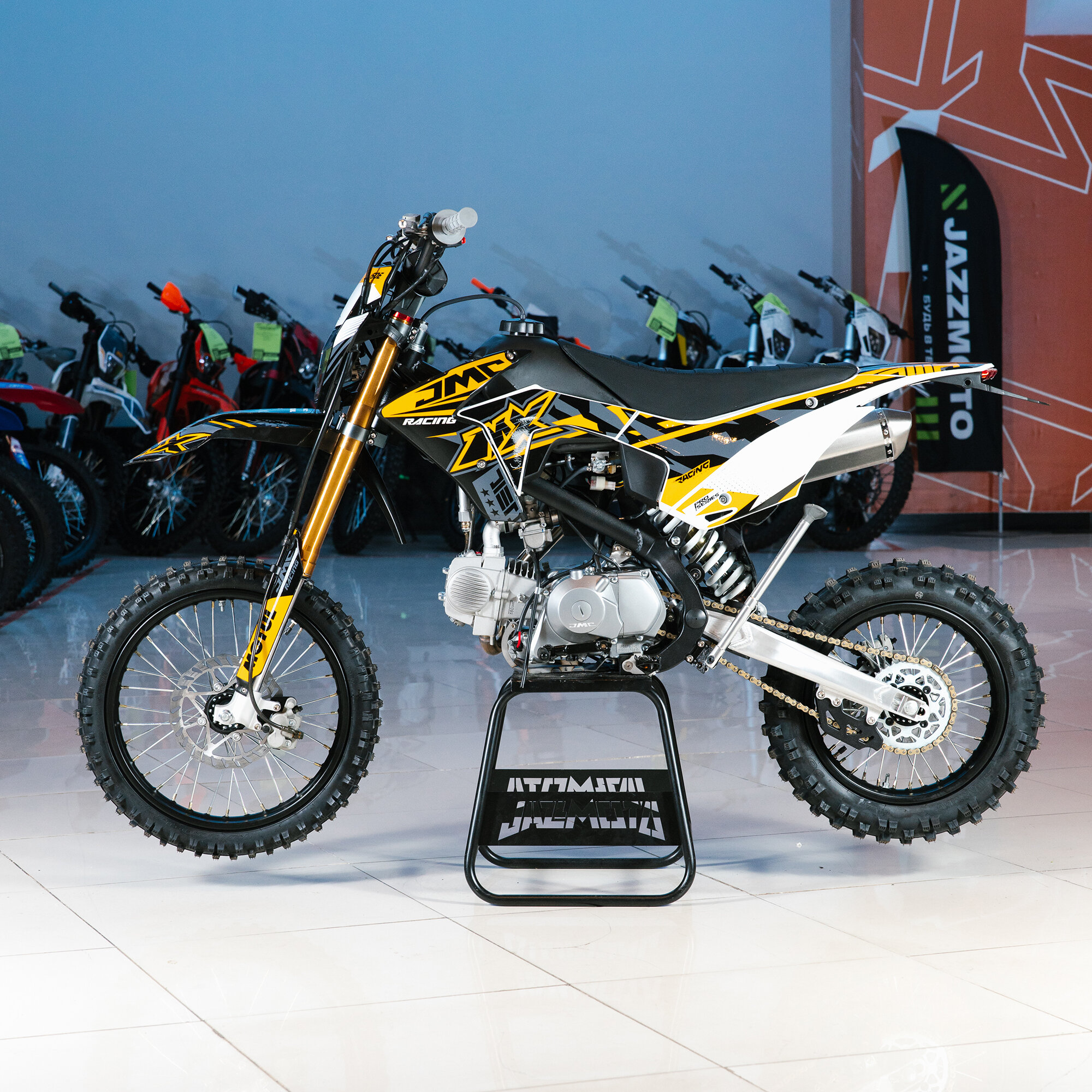 Питбайк JMC 150 Enduro V3.0, 140 см³ куб. см, электростартер, жёлтый/черный