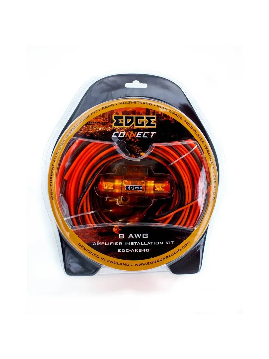 Набор проводов edc-ak840 для установки усилителя 8awg, 4rca-