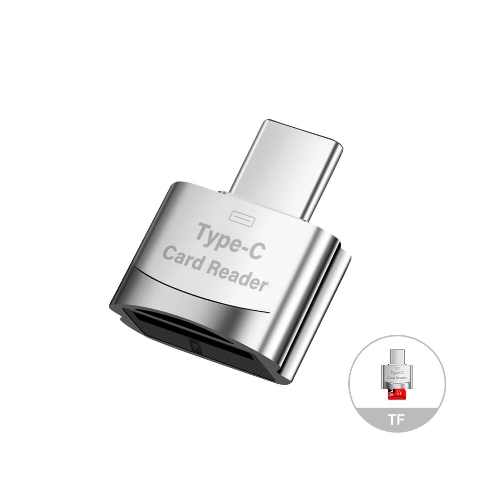 Адаптер карты памяти TF Type-C, серебристый