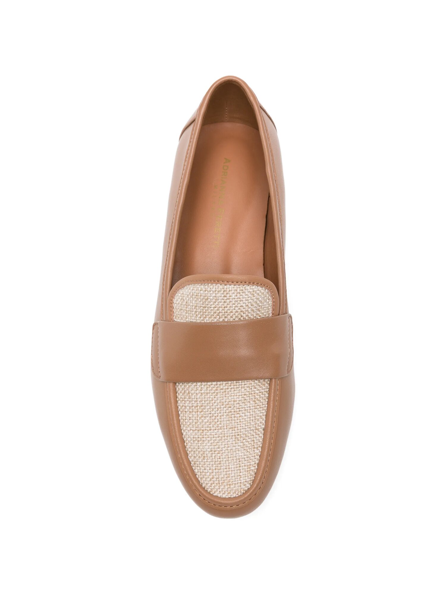 Лоферы ADRIANNA FERETTI Leather canvas-panelled loafers, размер 38 — фото 1
