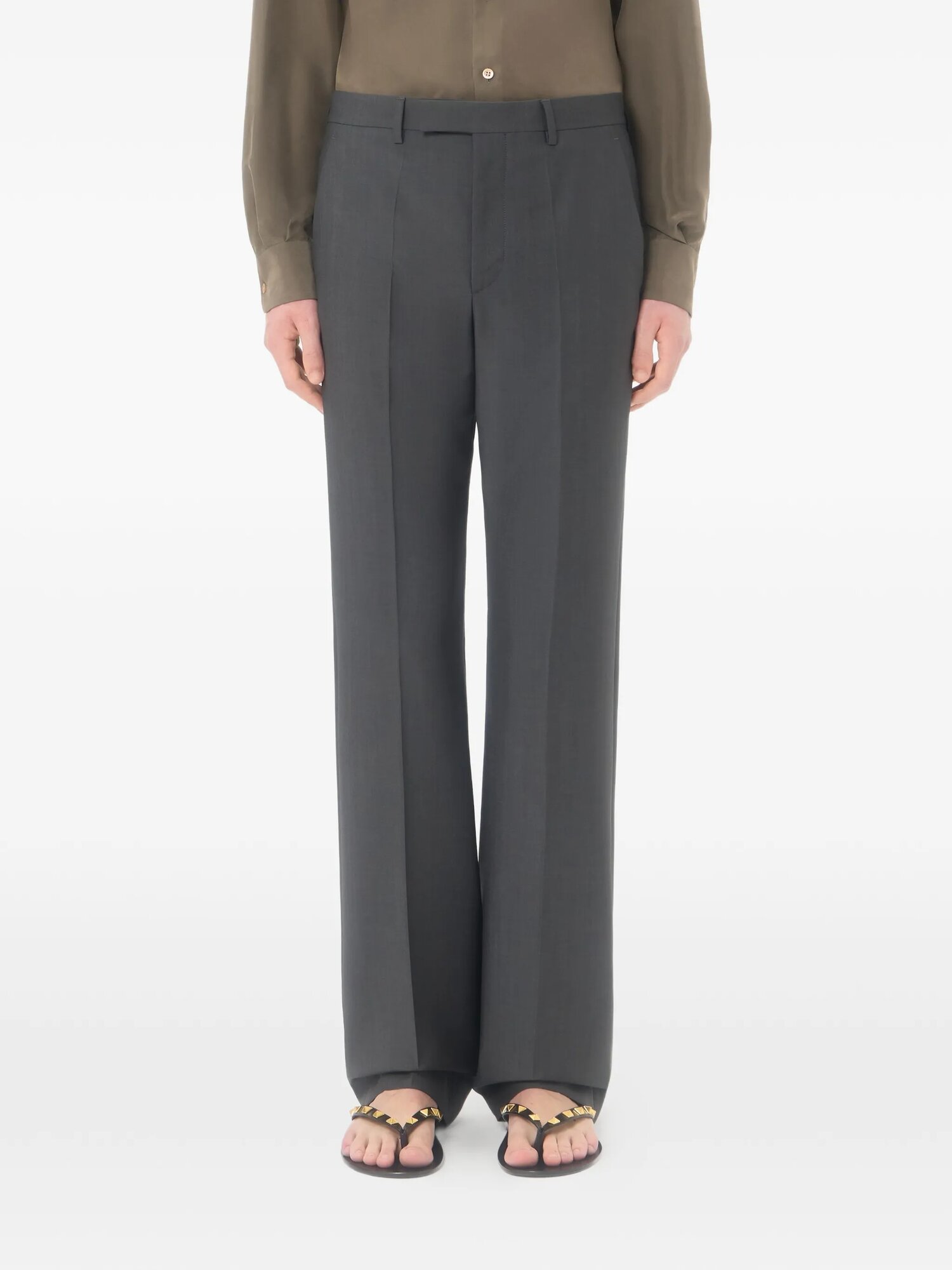 Брюки Valentino Wool pants, размер 52, grey — фото 1