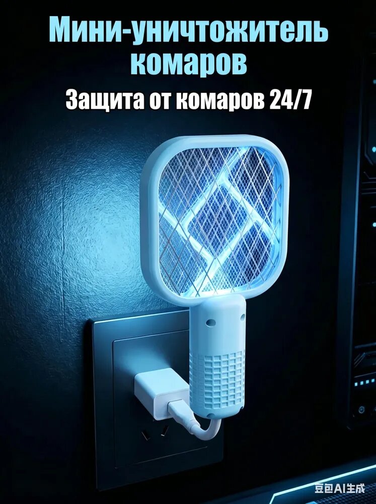 Мини Электрическая Мухобойка 2-в-1 С USB-зарядкой Домашний Уничтожитель Комаров