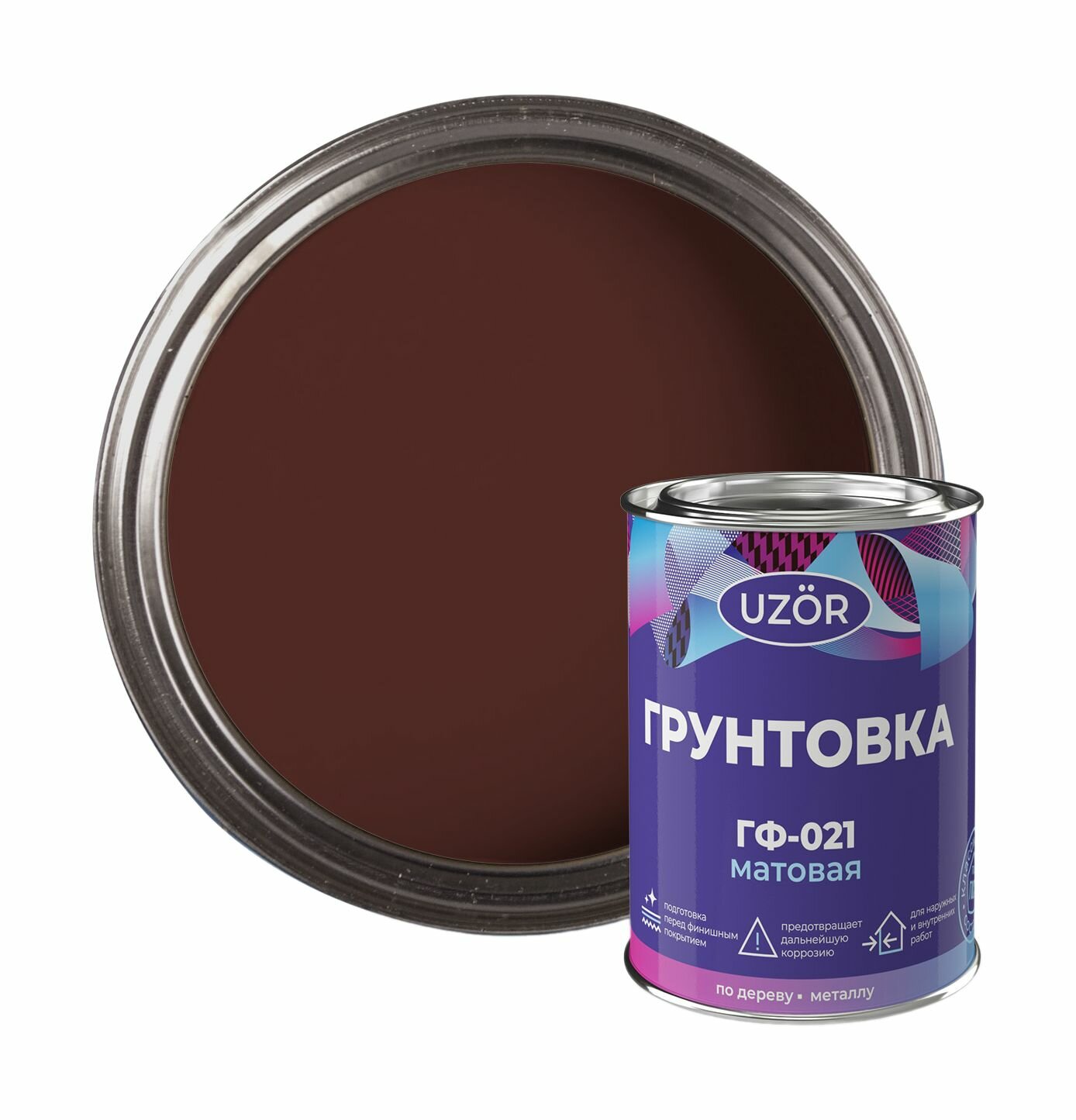 Грунтовка ГФ-021 "Узор" красно-коричневая 0,8кг