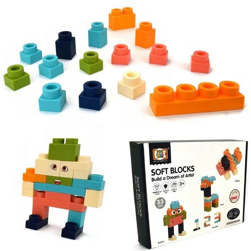 Конструктор мягкий Китайская игрушка1 hc-029c-01 33 детали в коробке