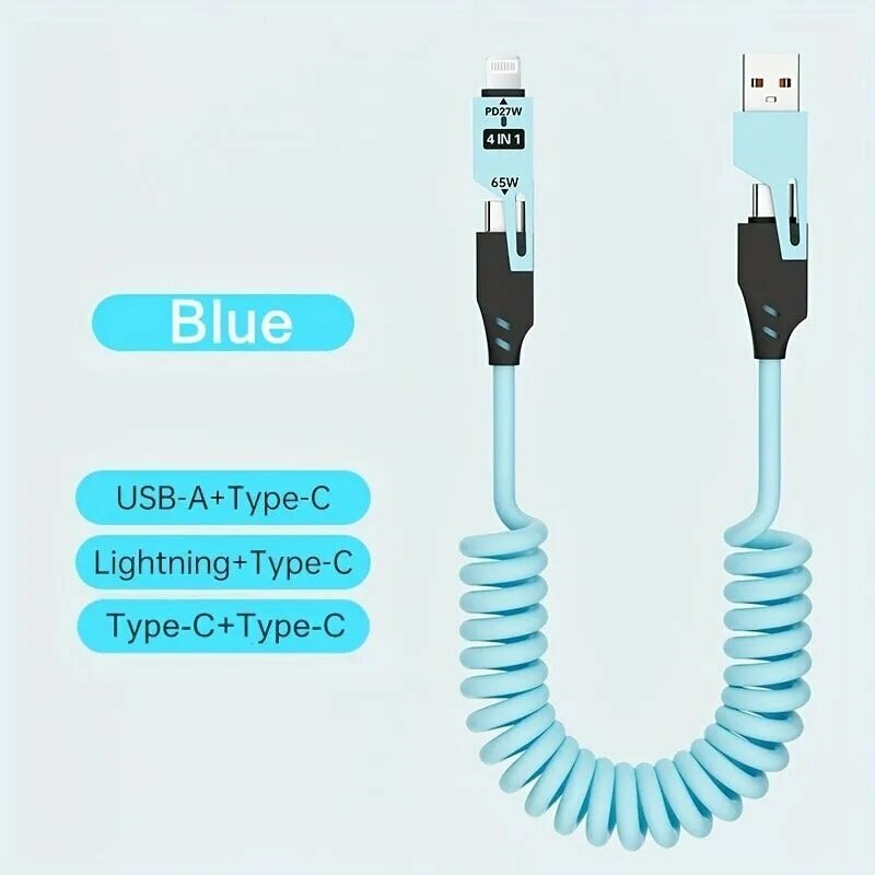 Сетевой кабель питания Apple Lightning/Apple Lightning, USB Type-C, 1.5 м, голубой