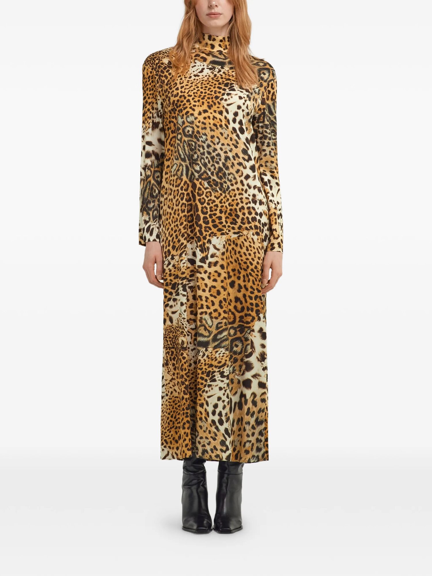 Платье Leopard-print high-neck dress