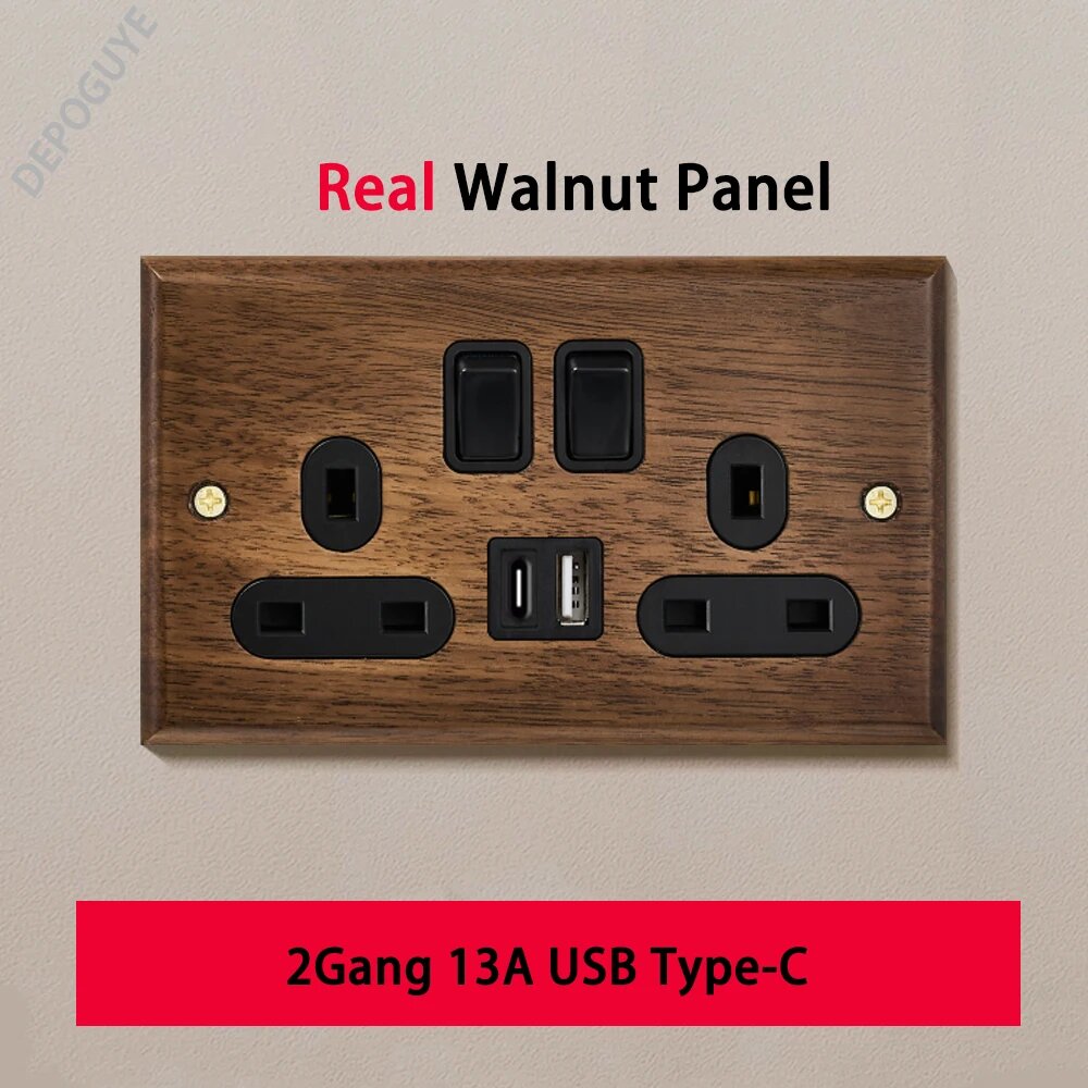 Деревянная распределительная коробка Depo Guye 1-4 Gang 2Gang 13A US8 C