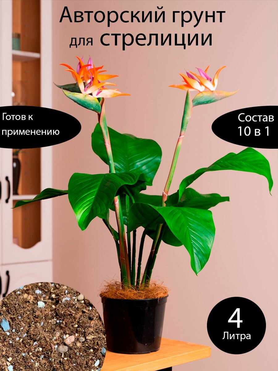 Грунт для Стрелиции 4 литра грунт для цветов почва для стрелиции