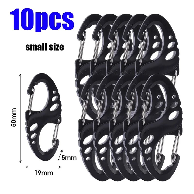 Пластиковые стальные карабины с двойной пряжкой 10 шт S-10PCS