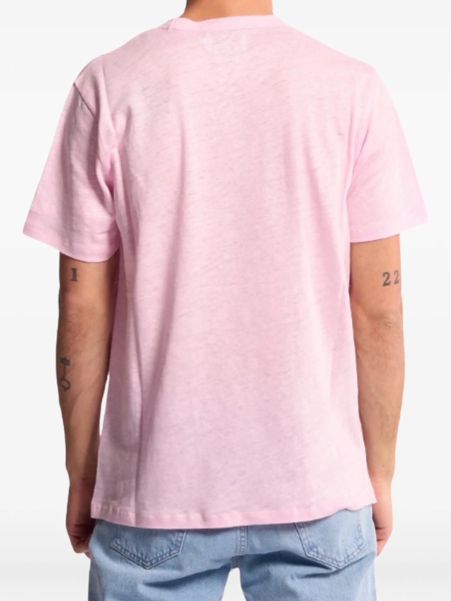 Футболка MC2 Saint Barth Slub-texture T-shirt, размер 52, розовый — фото 1