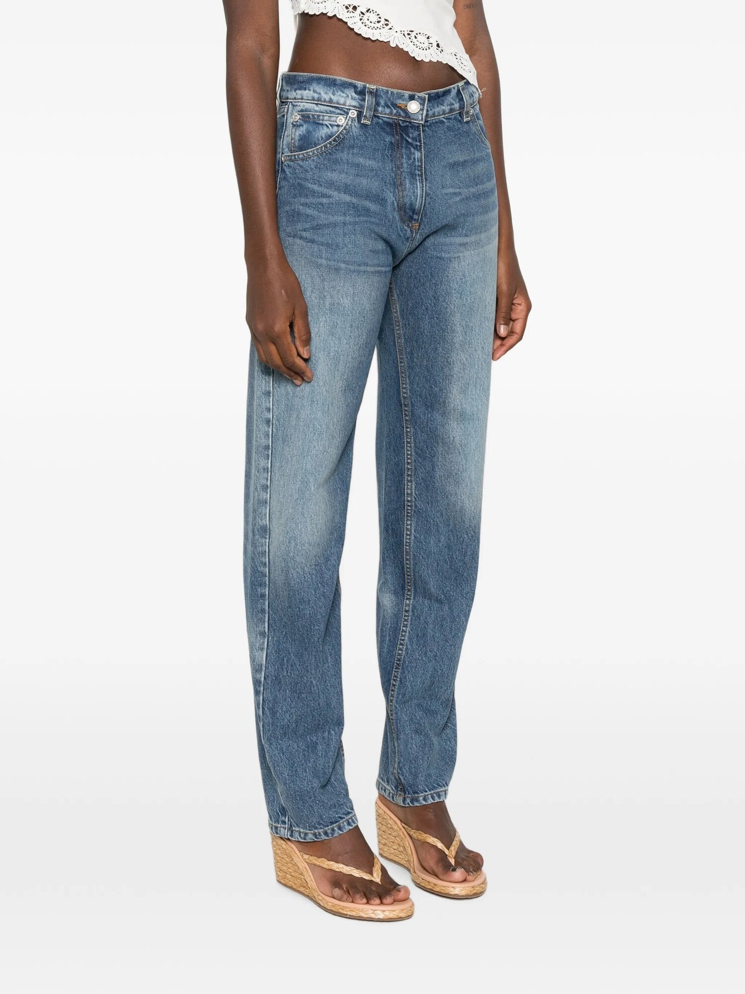 Джинсы MAGDA BUTRYM Faded-effect straight-leg jeans, размер 36, синий — фото 1