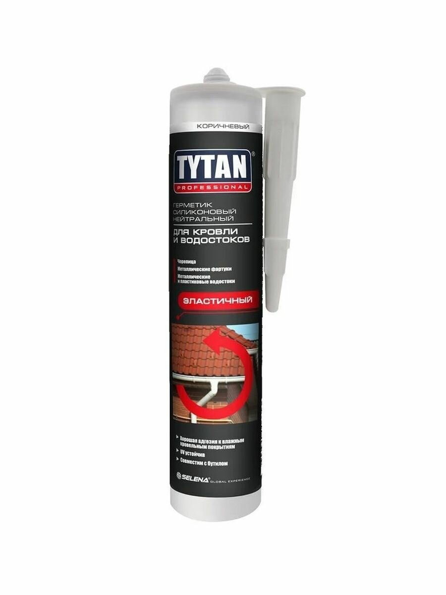 TYTAN Professional герметик силиконовый нейтральный для кровли и водостоков коричневый 310 мл