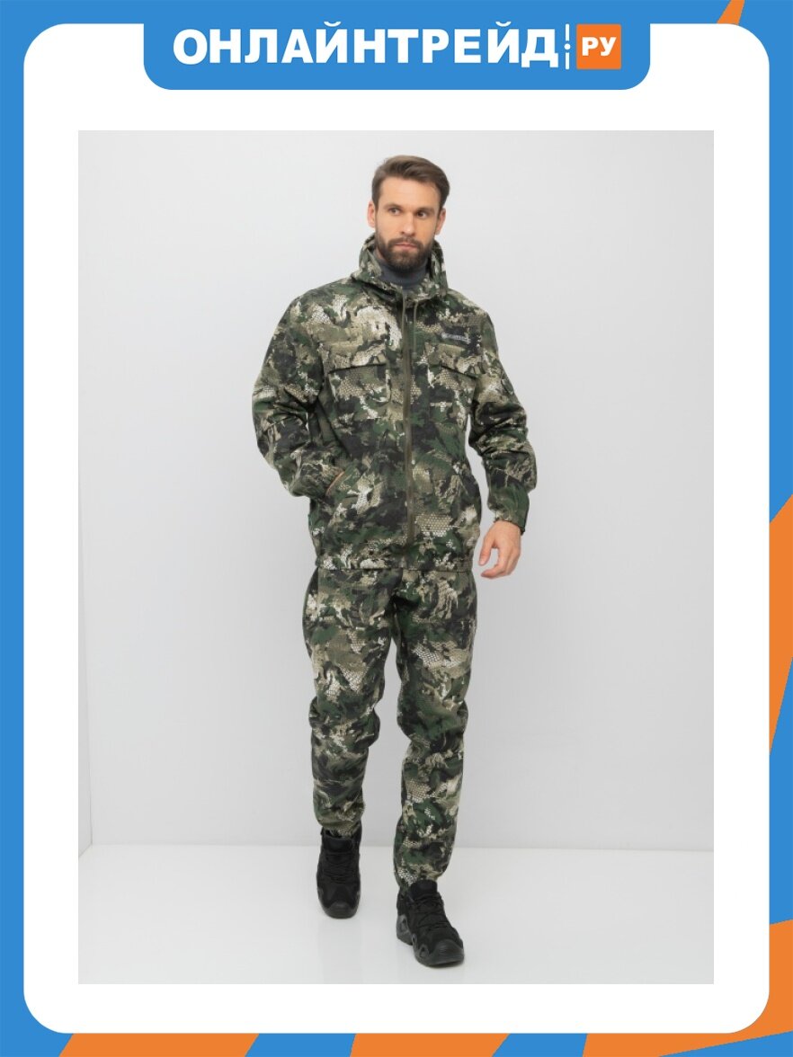 Костюм летний Huntsman Стрелок-Антимоскит ткань Сорочка цвет Зеленый Питон р.44-46/182-188