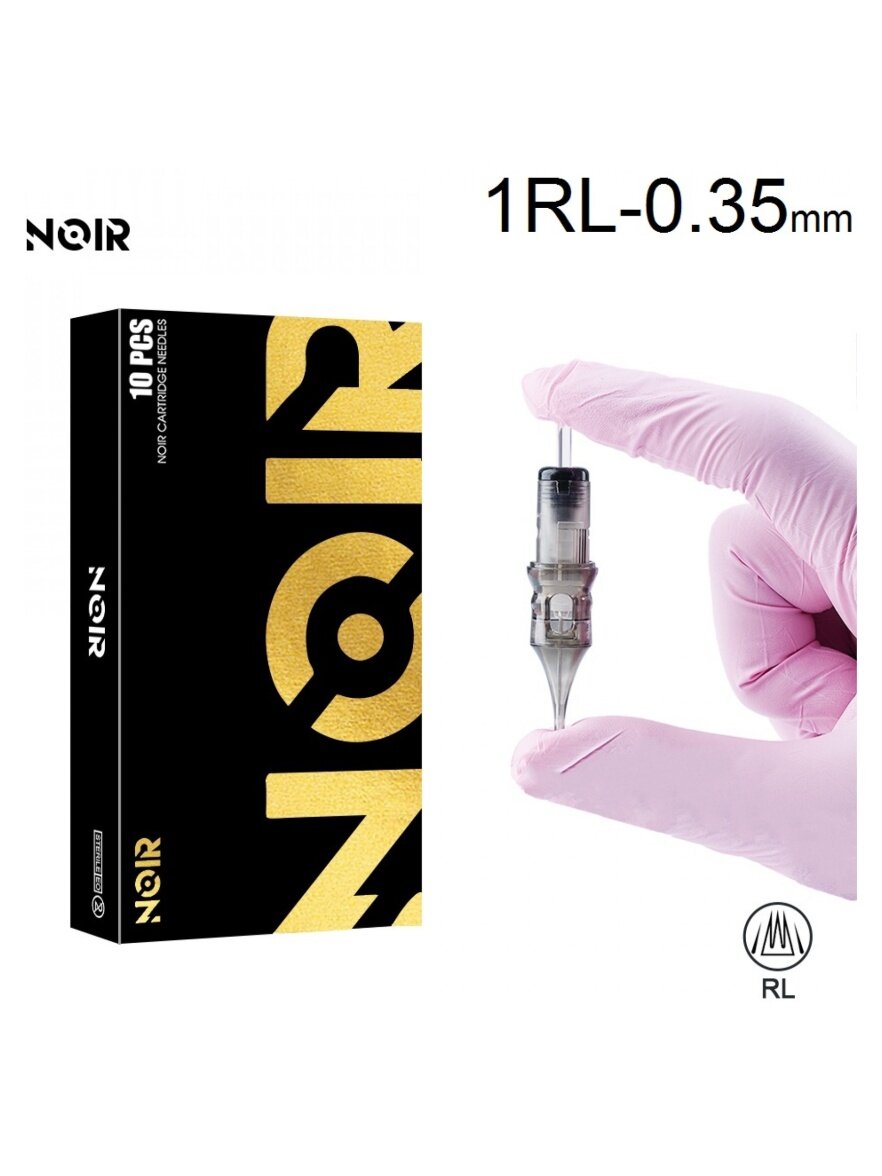 Тату картридж Noir Round Liner 1 - 0,35 мм Long Taper (10 шт/уп) N1201RL