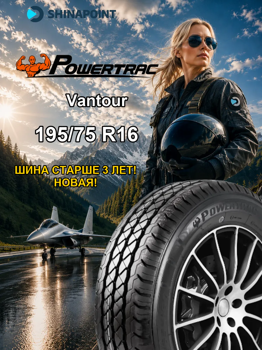 Шины летние R16 195 75 107 R автомобильная летняя резина шина Powertrac модель Vantour
