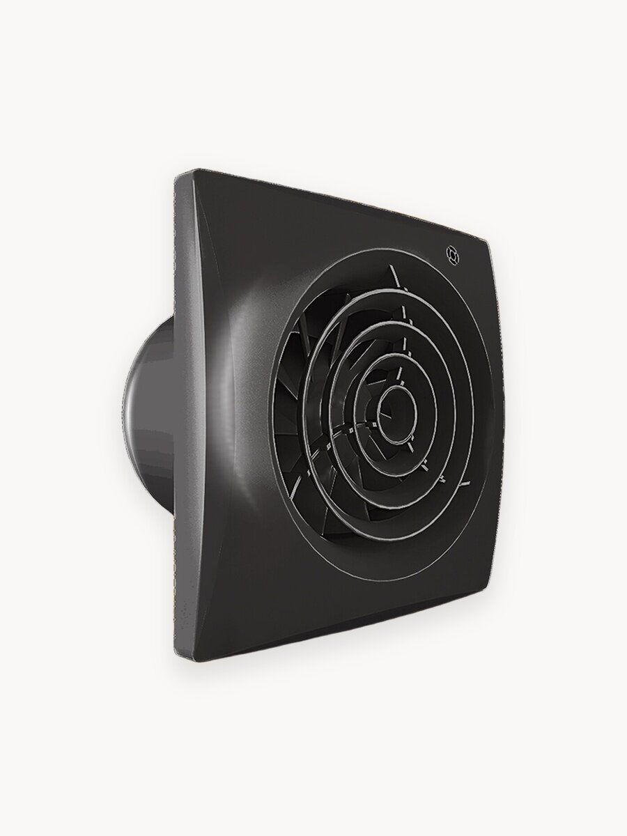 Вентилятор вытяжной 125 Вега энергосберегающий черный обсидиан (черный глянец)