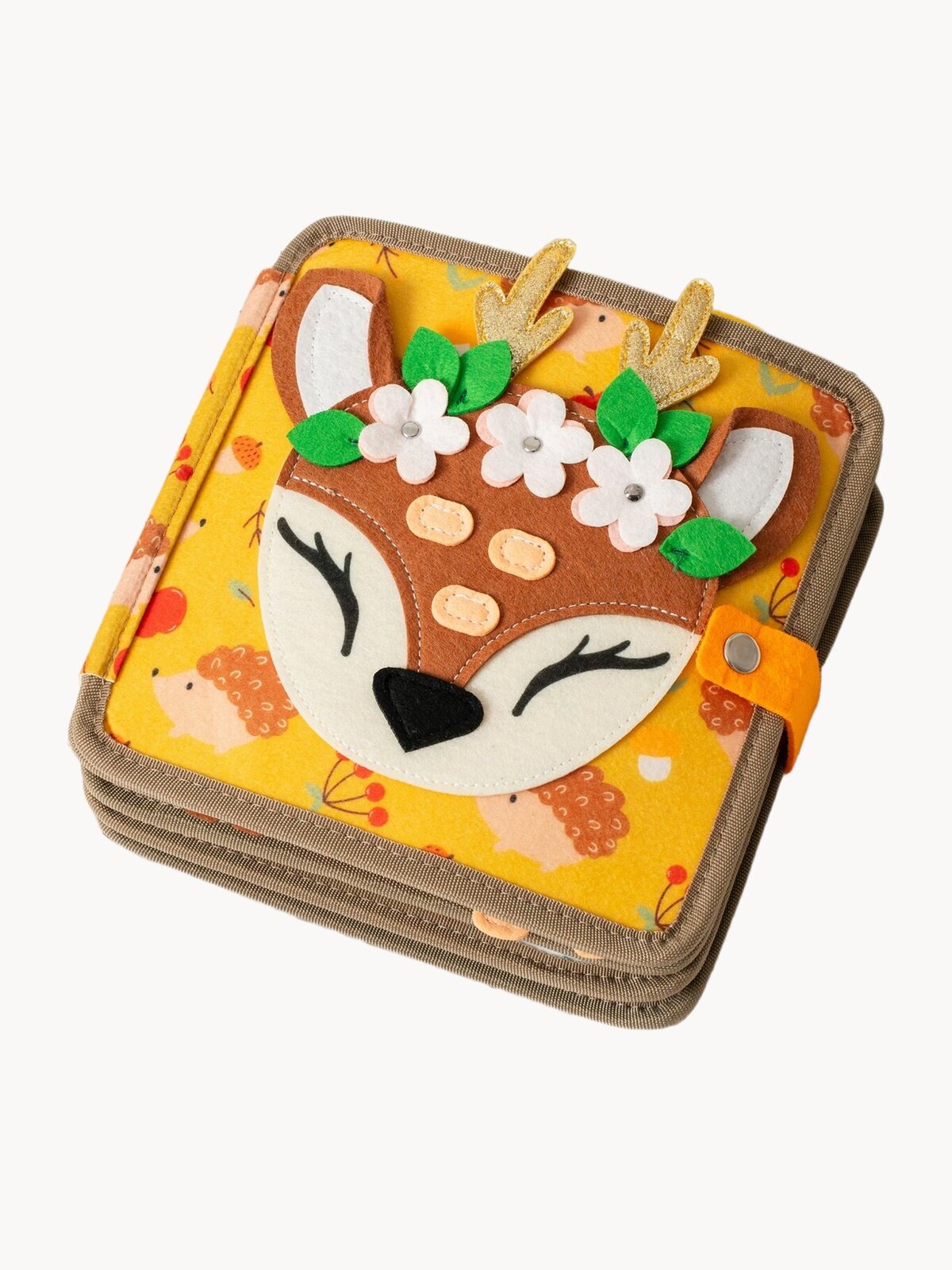 Развивающая книжка-игрушка фетровая на липучках для малышей сортер