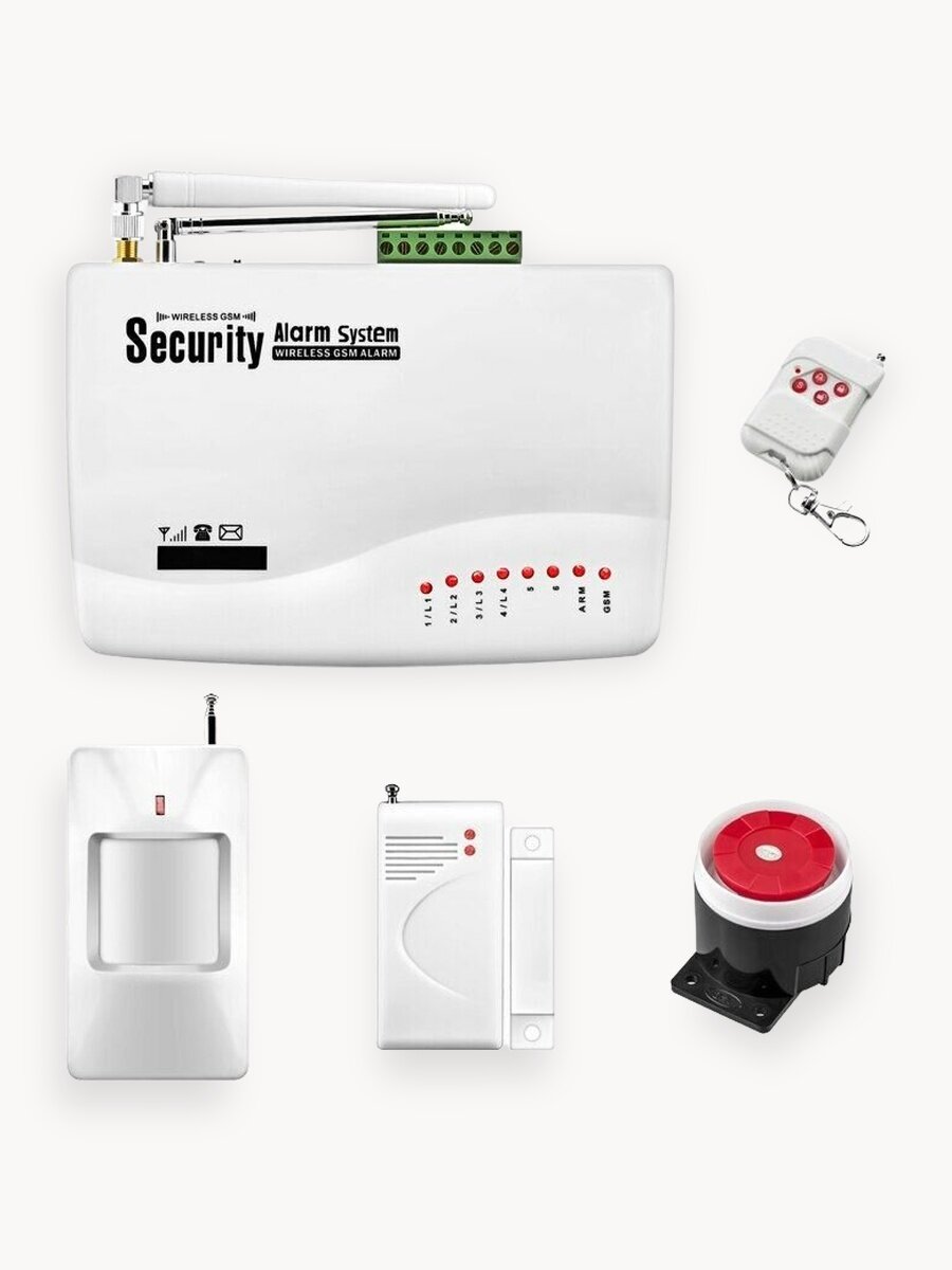 Охранный комплекс. GSM сигнализация. Security Alarm System для дома/гаража/дачи