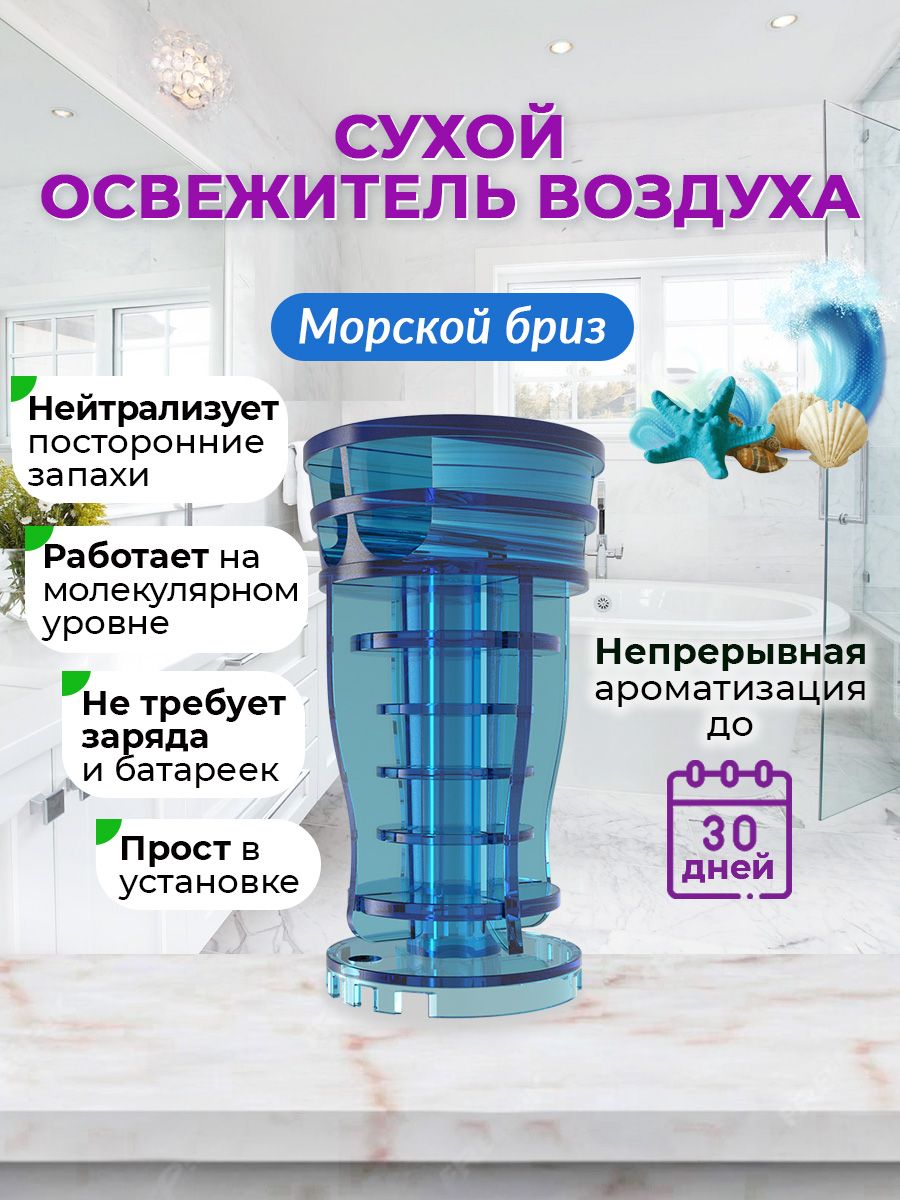 Сухой освежитель воздуха Aroterra Tower Air Морской бриз для дома и офиса, ароматизатор для дома и помещений, удобный