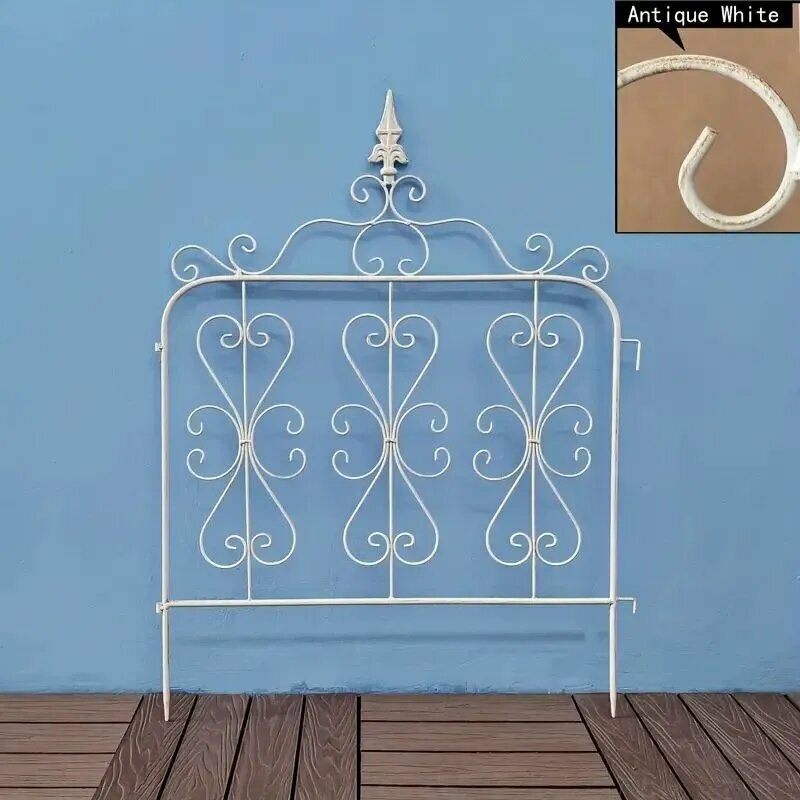 Бордюр , металл, белый, для оформления газонов, клумб и дорожек