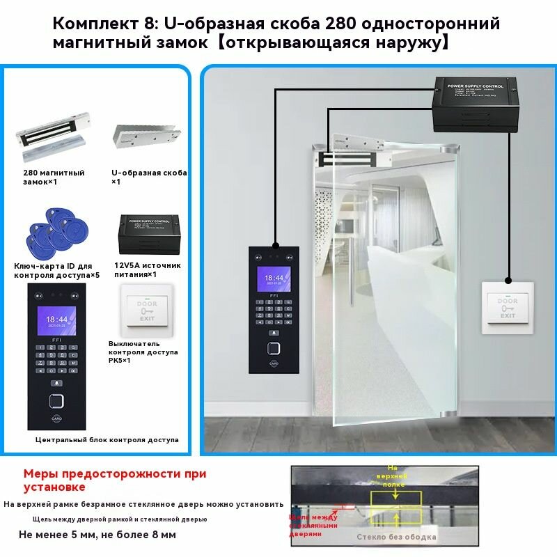 Система контроля доступа "Умный дом", распознавание лица, для деревянных и стеклянных дверей