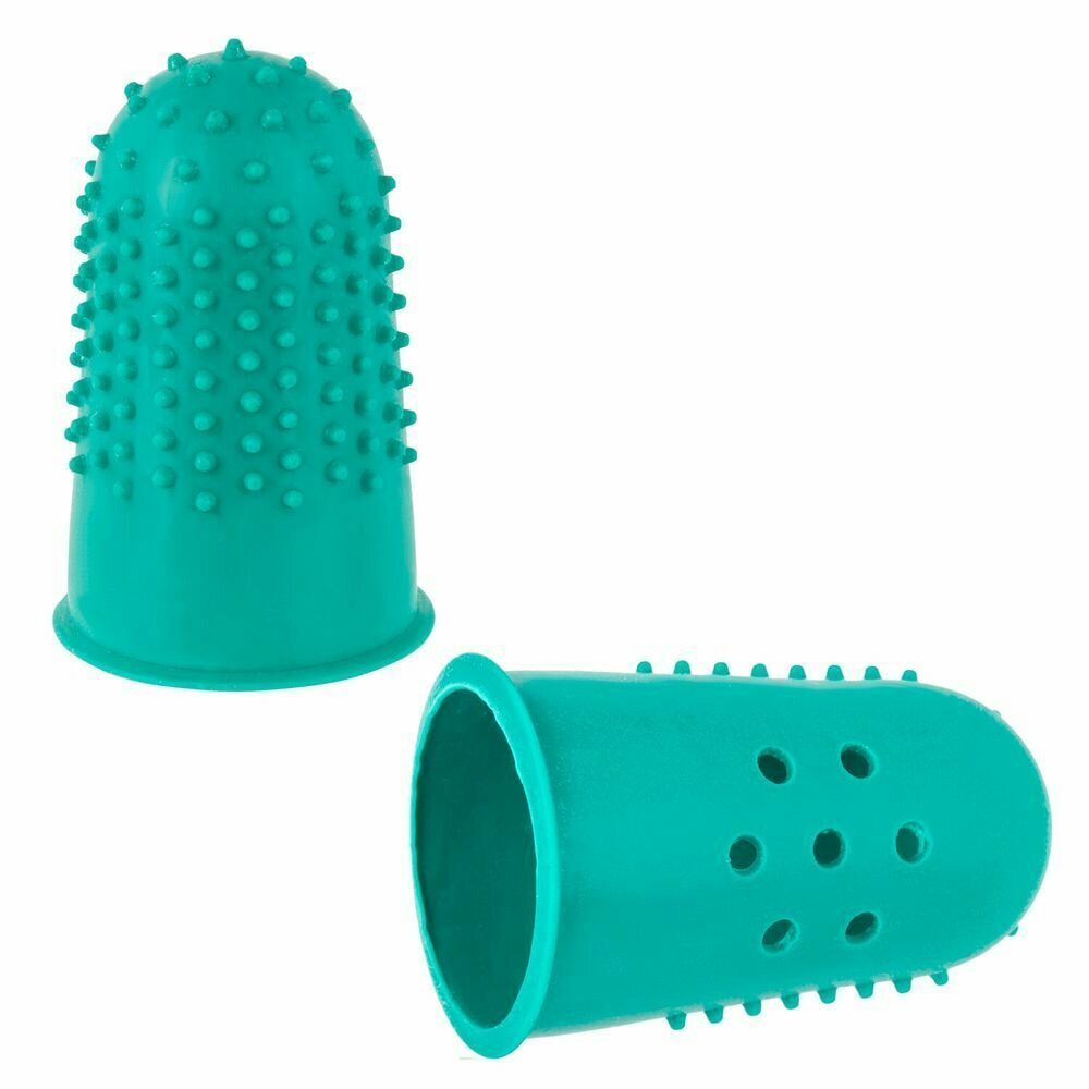 Напальчники резиновые с отверстиями, комплект 10 шт, диаметр 18 мм, зеленые, STAFF "EVERYDAY"