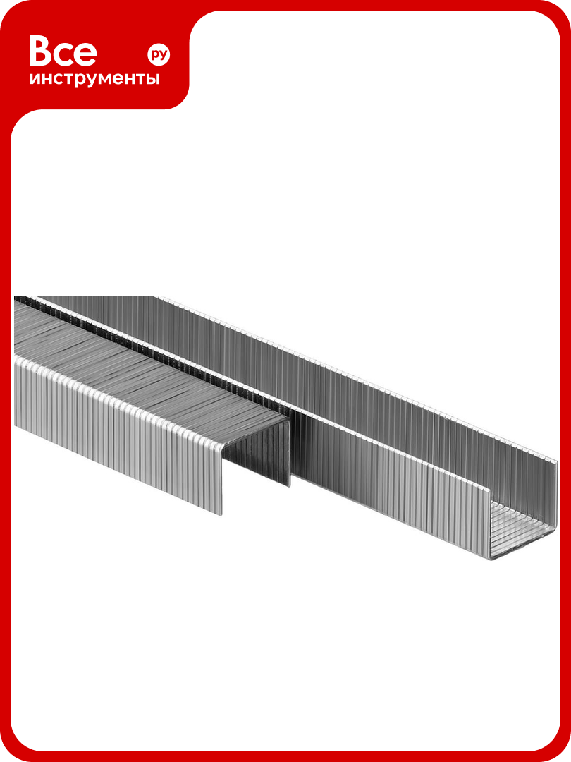 Особотвердые тонкие скобы ЗУБР Профессионал широкие, тип 80, 10 мм, 5000 шт. 31880-10, фанеры