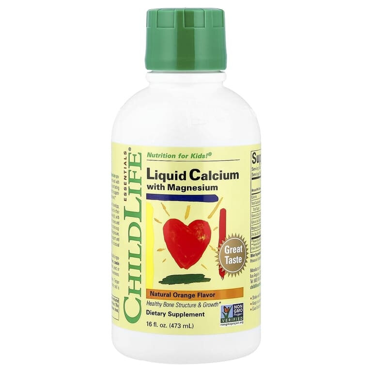 ChildLife Liquid Calcium with Magnesium, Жидкий кальций с магнием 473 мл - вкус Апельсин