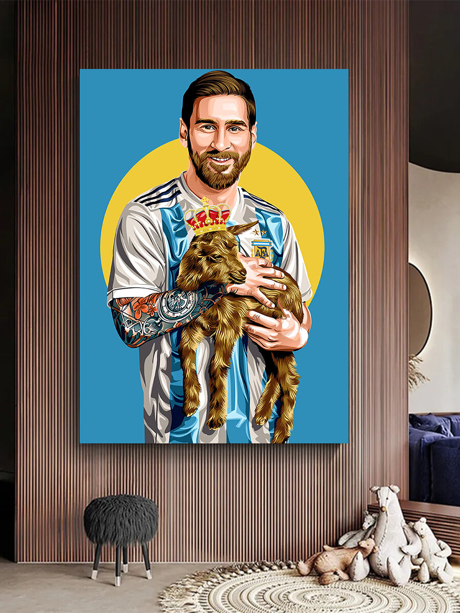Картина на стену для интерьера - "Футбол, Лионель Месси / Lionel Messi" , 20х30 см.