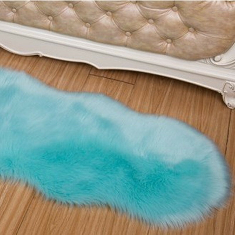 Длинный шерстяной коврик из овчины, напольный коврик из искусственной овчины, прикроватный диван, дверной коврик для спальни