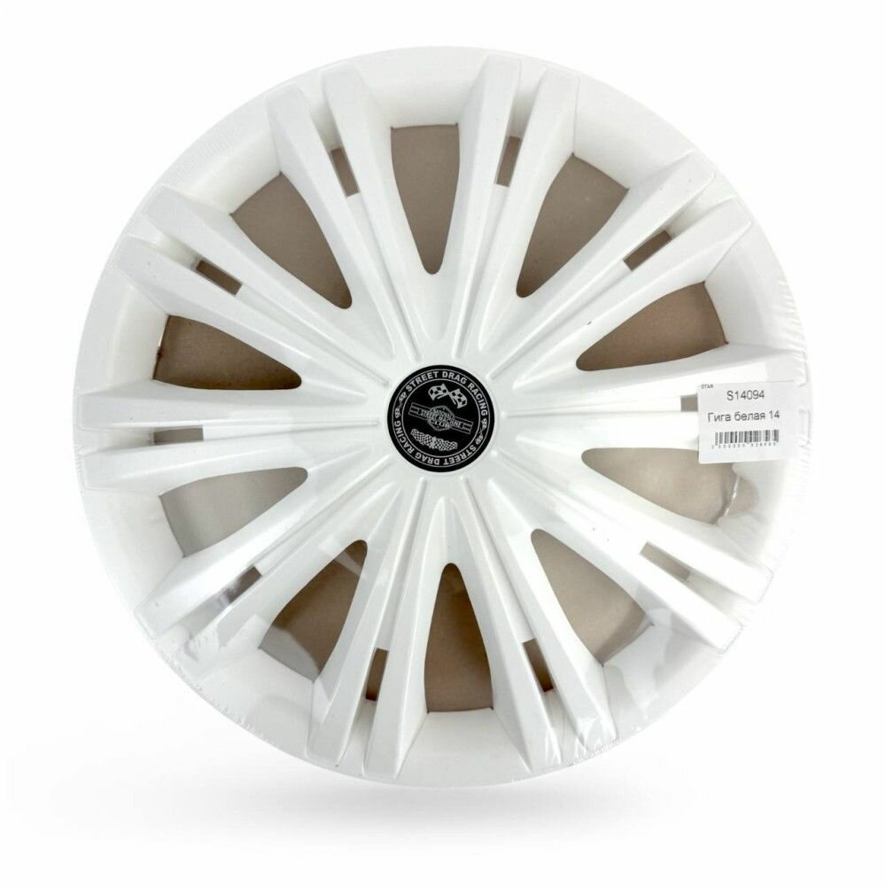 Колпак декоративный 14 гига белый глянец 2 шт.