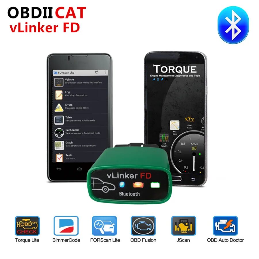 Диагностический сканер Vgate vLinker FD ELM327 FORScan для Ford с Bluetooth 4.0 и Vlinker FD 3.0 BT