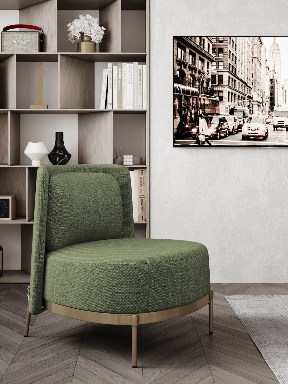 Кресло дизайнерское ROBUSTO STANDART из рогожки. Размер 81х42х65