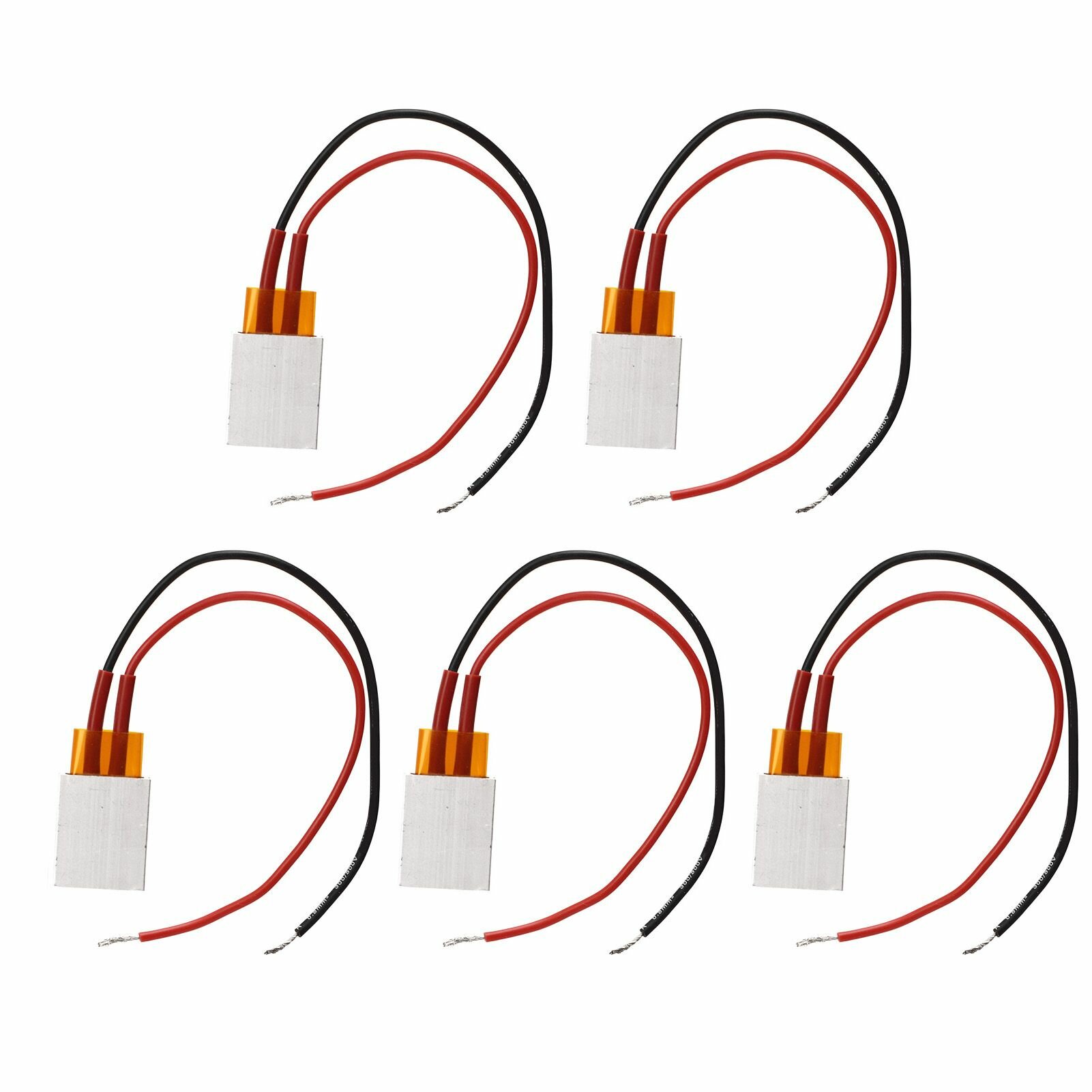 5 шт. нагревательный элемент PTC 200 C алюминиевый сплав керамический термостатический 12 В красный черный кабель, 5 шт. в упаковке