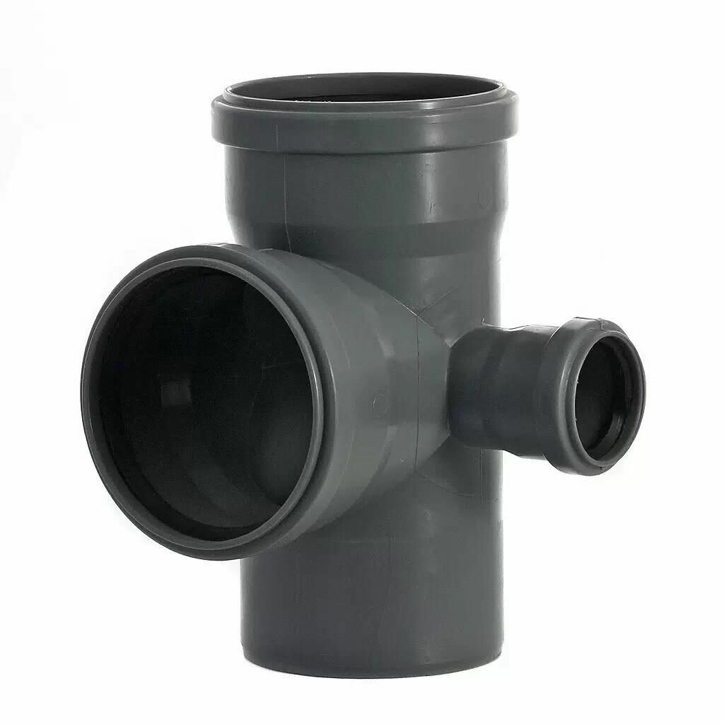 Канализационная крестовина Мультимирпласт двухплоскостная, 110х110х50 мм, 90 градусов, правая